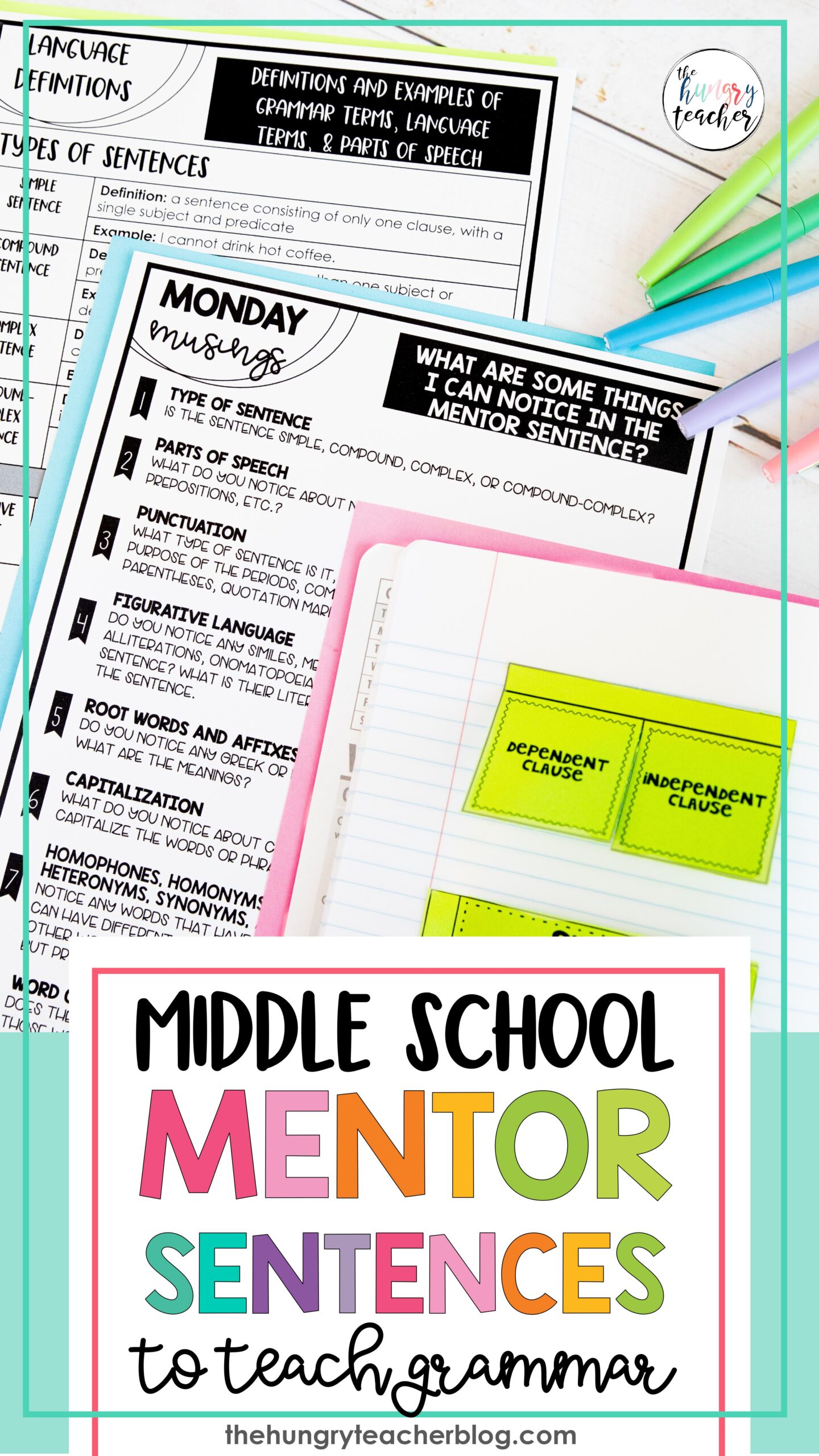Using Mentor Sentences to Teach Grammar in Middle School - The Hungry ...