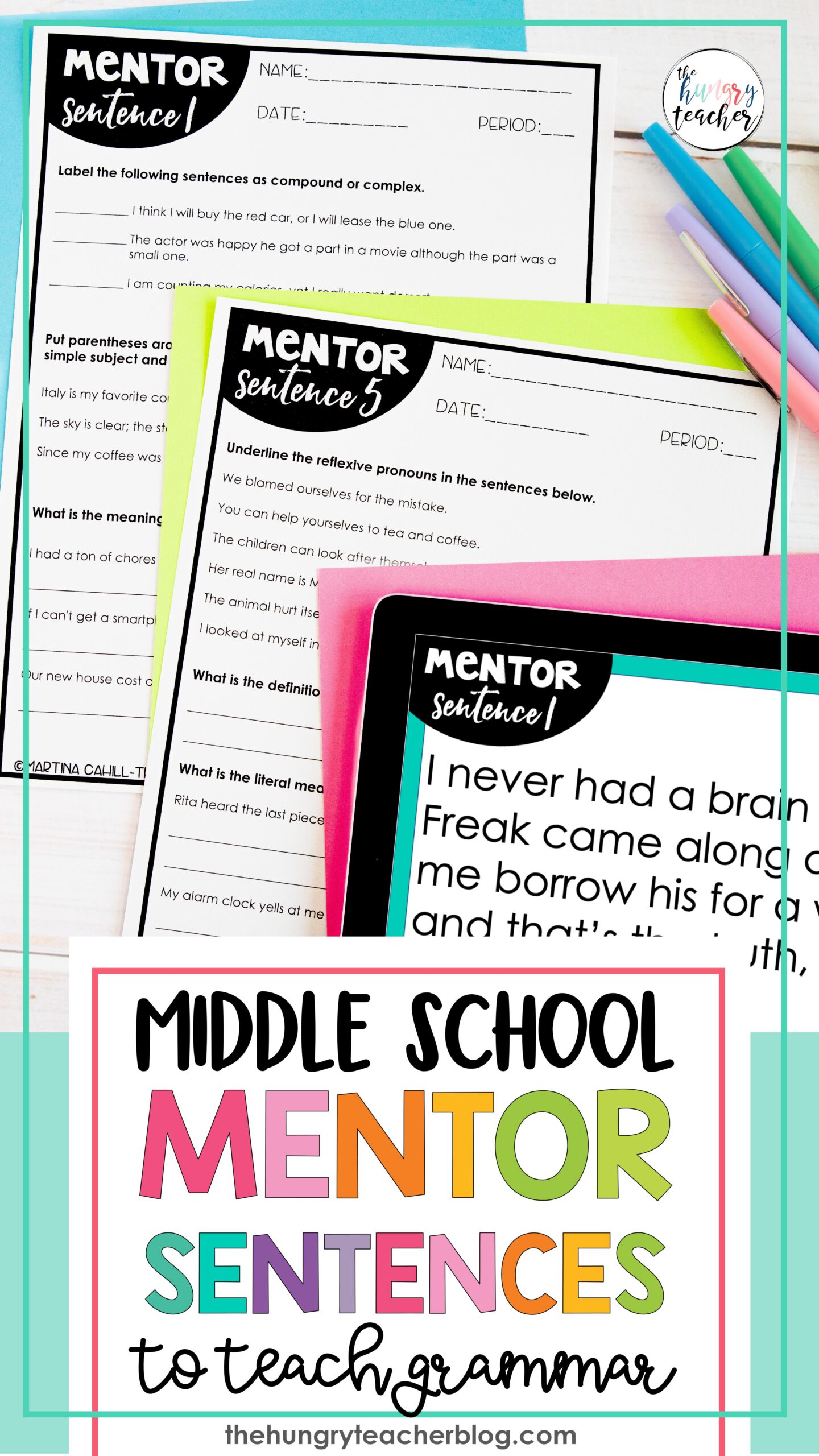 Using Mentor Sentences to Teach Grammar in Middle School - The Hungry ...