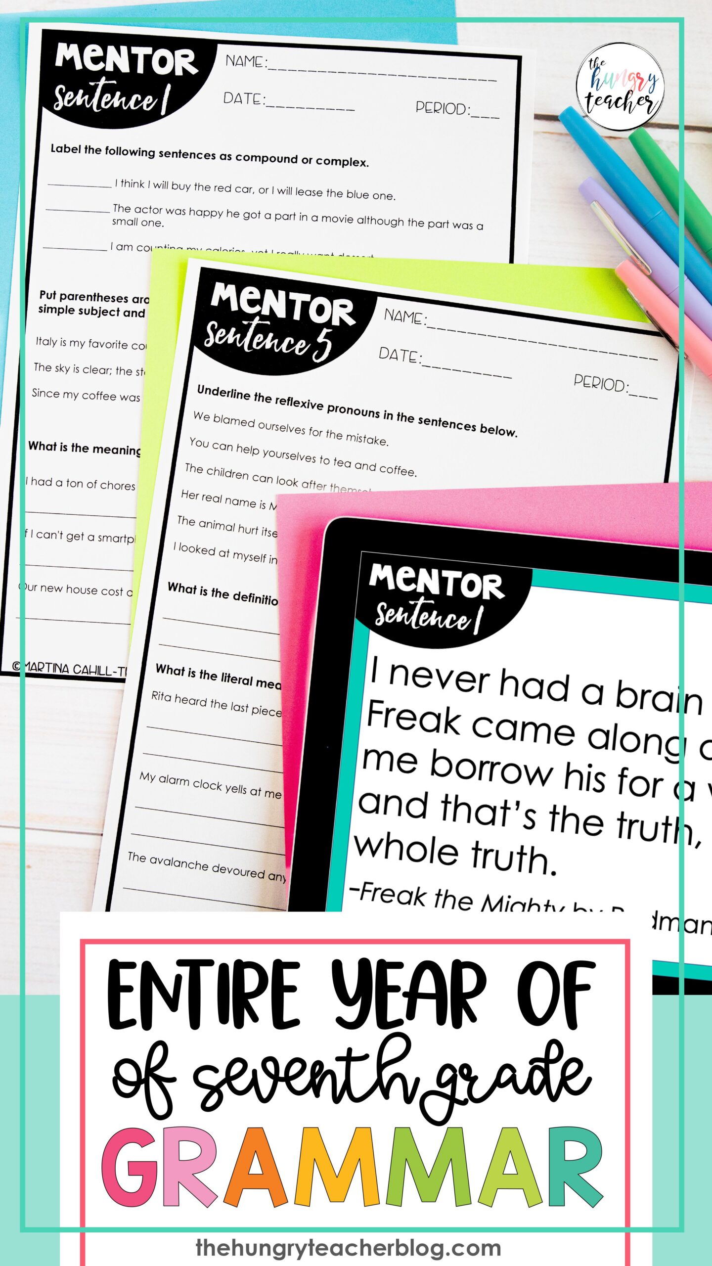 Using Mentor Sentences to Teach Grammar in Middle School - The Hungry ...