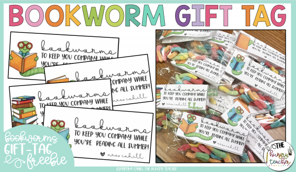 Student Gifts Bookworms Gift Tags Editable Freebie - The Hungry Teacher