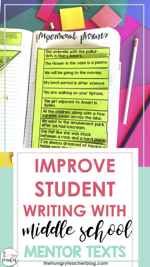 Using Middle School Novel Mentor Texts and Mentor Sentences for Middle ...