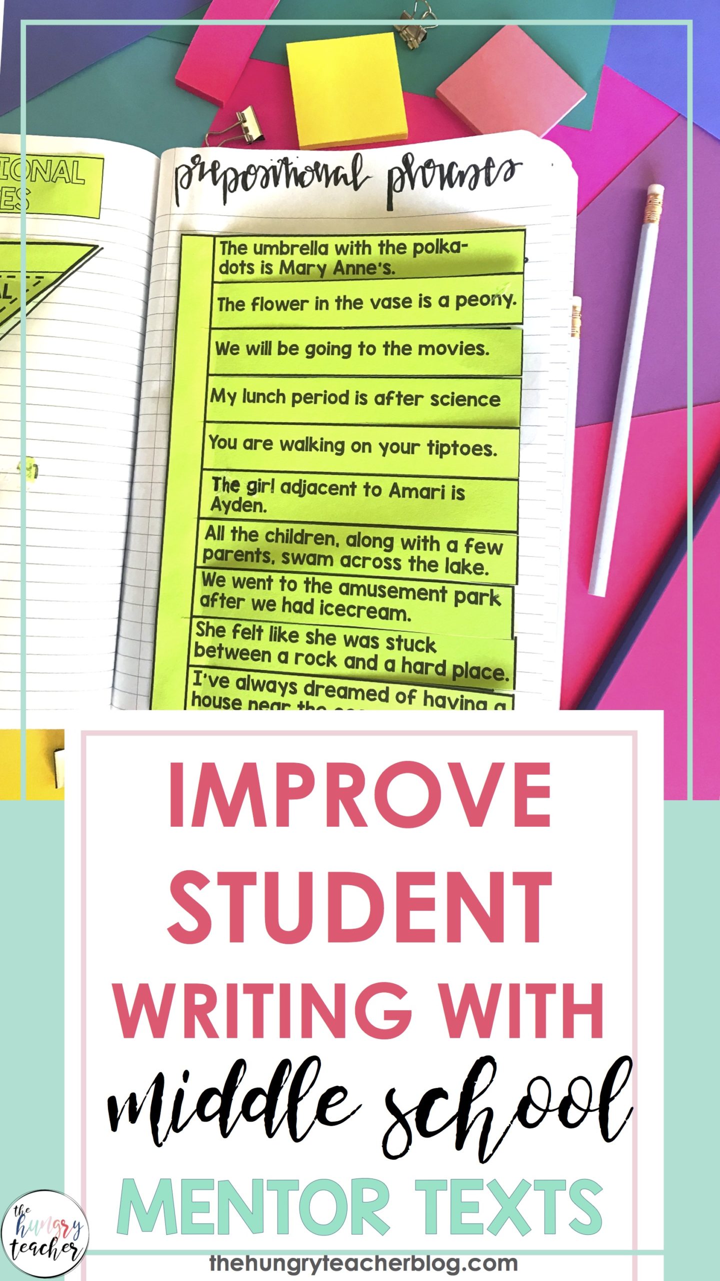 Using Middle School Novel Mentor Texts and Mentor Sentences for Middle ...