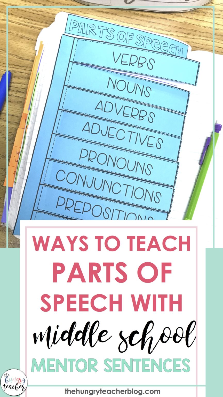 Ways to Teach Parts of Speech with Mentor Sentences for Middle School ...