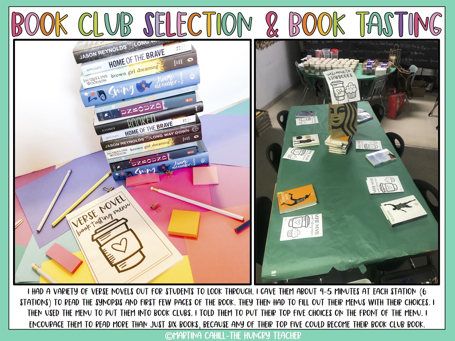 Starbooks Book Tasting in Middle School ELA for Book Clubs and ...
