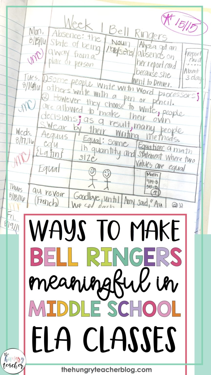 Ways to Make Bell Ringers Meaningful In Middle School - The Hungry Teacher