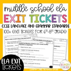 6th 7th 8th | Grammar Language | Exit Tickets | Formative Assessment ...