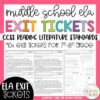 7th 8th | Literature | Nonfiction | Grammar | Exit Tickets | Assessment ...