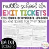 7th 8th | Literature | Nonfiction | Grammar | Exit Tickets | Assessment ...