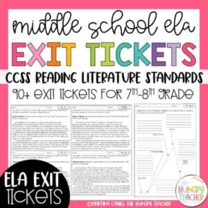 7th 8th | Literature Reading | Exit Tickets | Formative Assessment ...