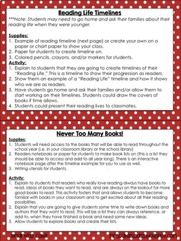 Back to School Beginning of the Year Activities Reading Edition - The ...