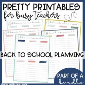 Back to School Checklists for Teachers Printables Pretty Paper - The ...