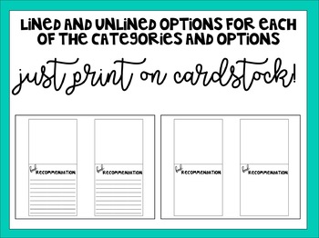 Book Recommendation Cards for Middle Grade Classroom Libraries - The ...