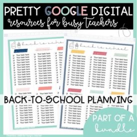 Digital Google Back to School Checklists for Teachers Pretty Paper ...