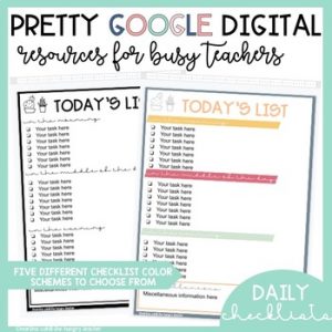 Digital Google Editable Teacher Daily Checklists {Vertical and ...