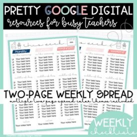 Digital Google Weekly Checklists Daily Checklists Monthly Calendars ...