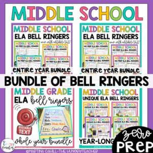 ELA Bell Ringers Middle School BIG Bundle- Grammar, Inferences, Roots ...