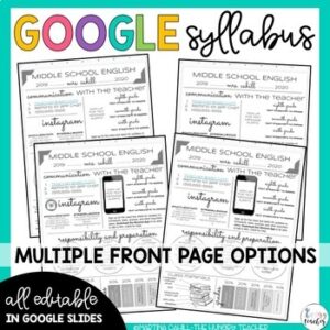 Editable Digital Infographic Google Syllabus Templates - The Hungry Teacher