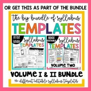 Editable Syllabus Template 6 Different Editable Syllabus Infographic ...