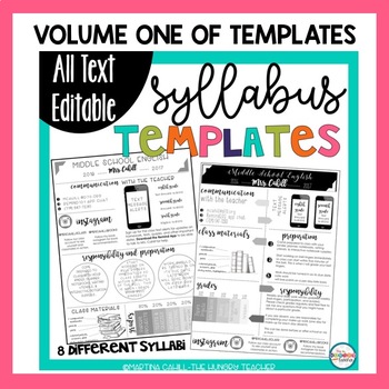 Editable Syllabus Templates Bundle - The Hungry Teacher