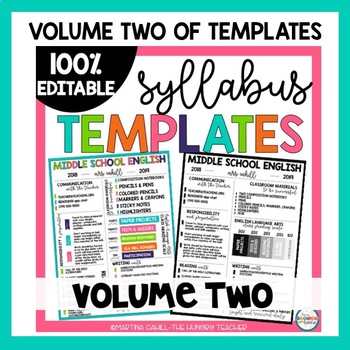 Editable Syllabus Templates Bundle - The Hungry Teacher