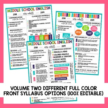 Editable Syllabus Templates Bundle - The Hungry Teacher