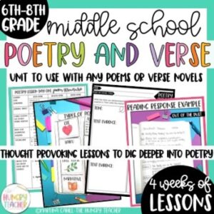 Elements of Poetry Unit Interactive Notebook Activities | Verse Novel ...