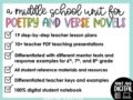 Elements of Poetry Unit Interactive Notebook Activities | Verse Novel ...