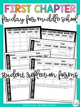 First Chapter Friday Middle School Book Recommendations Resources 6th ...