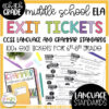 Grammar Language Exit Tickets for Formative Assessment or Quizzes 6th ...