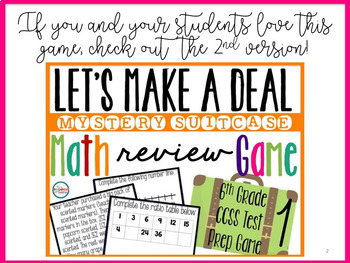 Math Review Game for 6th Grade Test Prep {VERSION 2-Let's Make a Deal ...