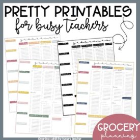 Meal Planning and Grocery Lists Pretty Printables for Busy Teachers ...