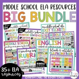 ELA Bell Ringers Middle School BIG Bundle Grammar Inferences Roots and ...