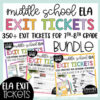 Middle School Literature Nonfiction Grammar Exit Tickets for Assessment ...
