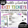 Middle School Literature Nonfiction Grammar Exit Tickets for Assessment ...