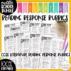 Middle School Literature Reading Response Rubrics Editable CCSS for 6th ...