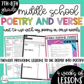 Middle School Poetry Unit Verse Novel Book Clubs Reading Unit - The ...