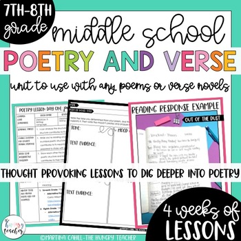 Middle School Poetry Unit Verse Novel Book Clubs Reading Unit - The ...