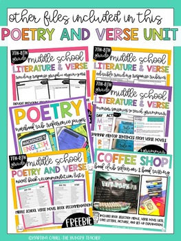 Middle School Poetry Unit Verse Novel Book Clubs Reading Unit - The ...