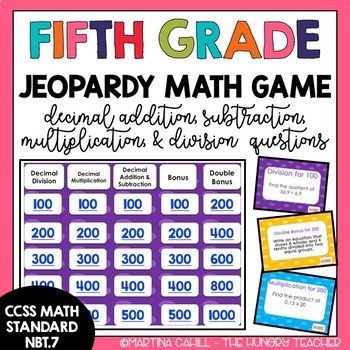 Numbers in Base Ten Fifth Grade Math Review Game *Bundle* - The Hungry ...