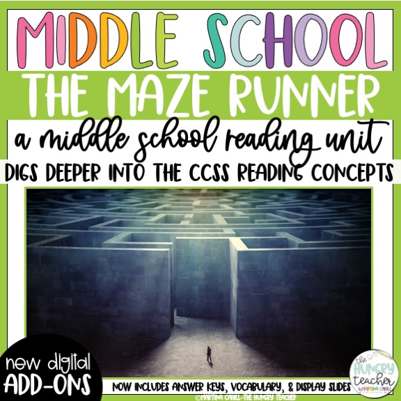 The Maze Runner | Novel Study Reading Unit | 6th 7th 8th | Distance ...