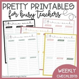 Weekly Checklists Daily Checklists Monthly Calendars Printables Digital ...