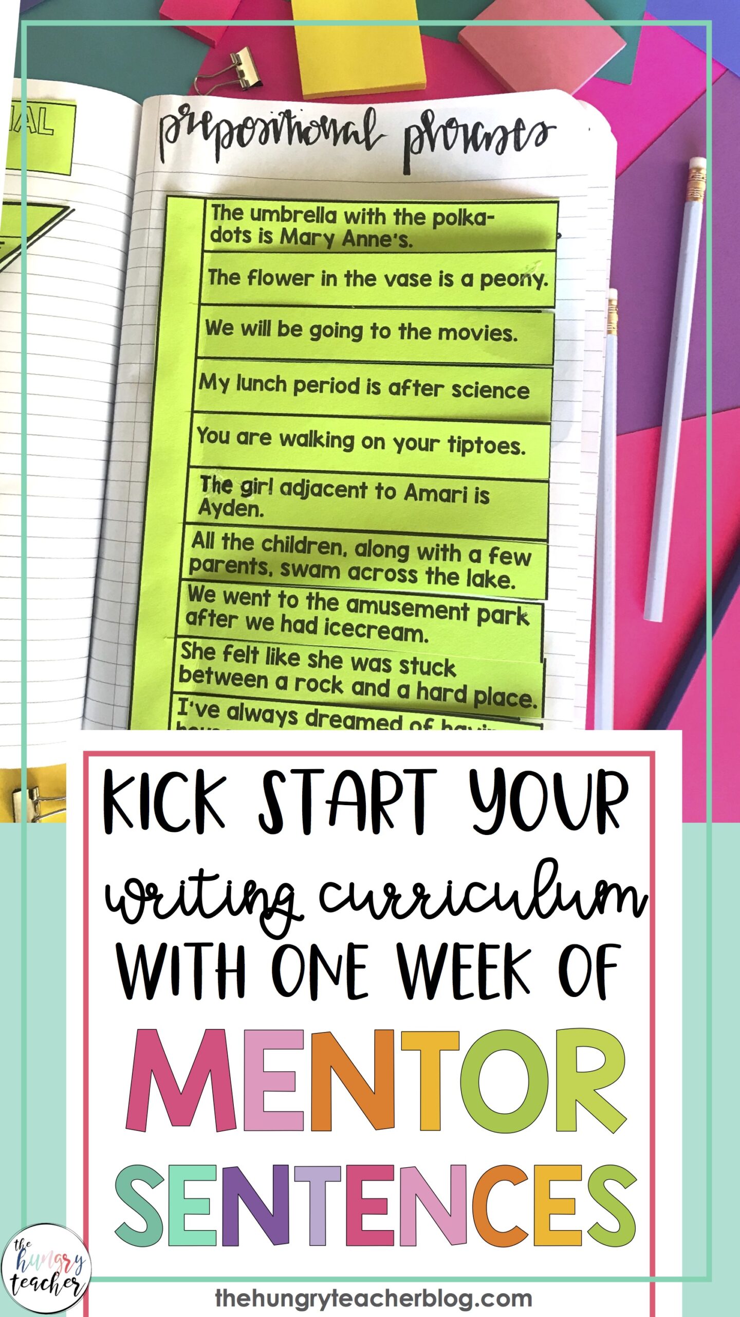 Kick Start Your Writing Curriculum with One Week of Mentor Sentences ...