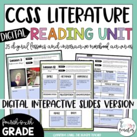 DIGITAL ONLY Reading Literature Unit for 4th 5th and 6th Grade Distance ...