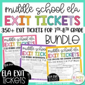 Middle School ELA Editable Rubrics and Reading and Language Exit ...
