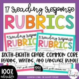 Middle School ELA Editable Rubrics and Reading and Language Exit ...