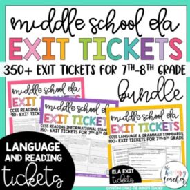 Middle School ELA Editable Rubrics and Reading and Language Exit ...