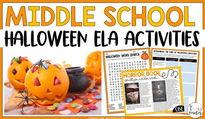 Middle School ELA Halloween Activities - The Hungry Teacher