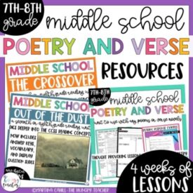 Poetry Verse Reading Unit with the The Crossover and Out of the Dust in ...