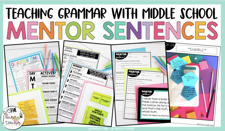 Middle School Mentor Sentences to Teach Grammar | Volume Two | - The ...