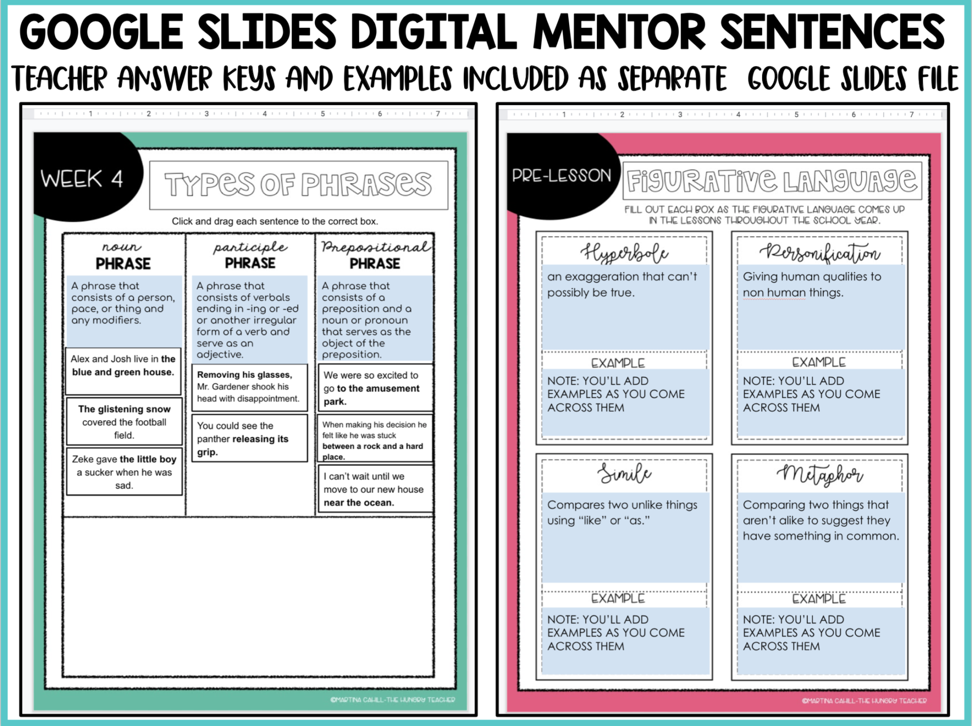 Digital Middle School Grammar Mentor Sentences to Teach CCSS Grammar ...